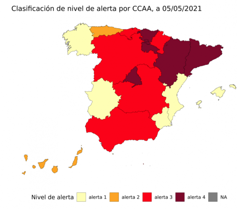El semáforo del riesgo Covid, mira el color de tu comunidad